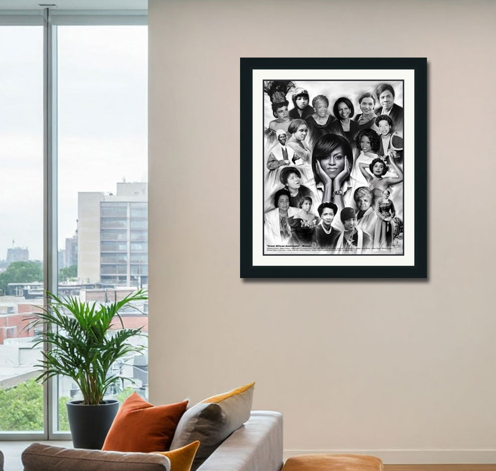 Great African American Women | Framed Famous Black Women Collage in Do ...