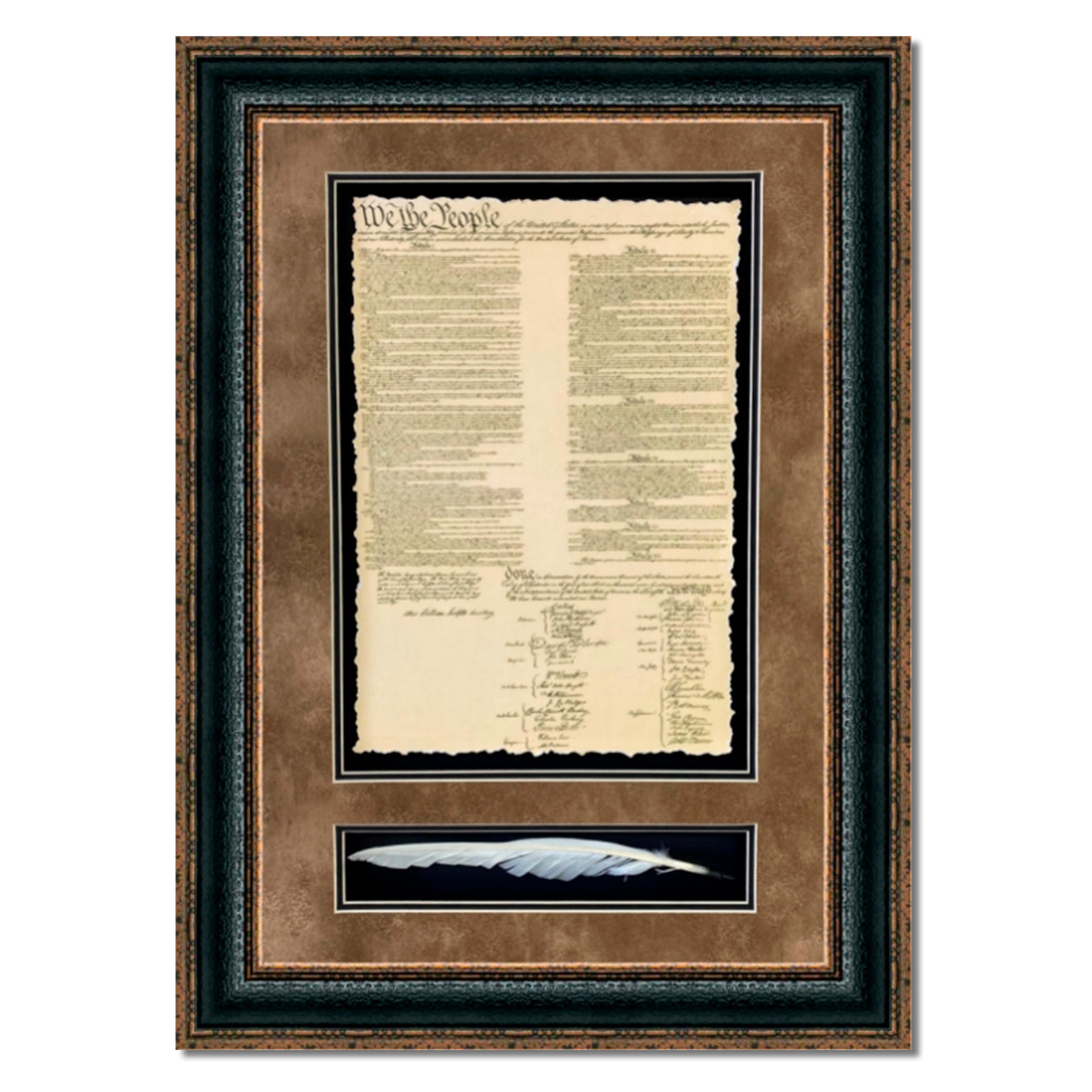 Framed American Constitution with Quill Shadowbox | Historic Document ...